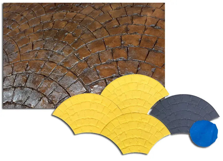 Cobble Concrete Stamps - Roman Fan