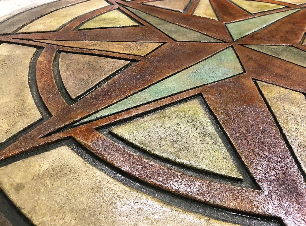 Concrete Accent Stamp Mat - 48" Compass Celestial North Star