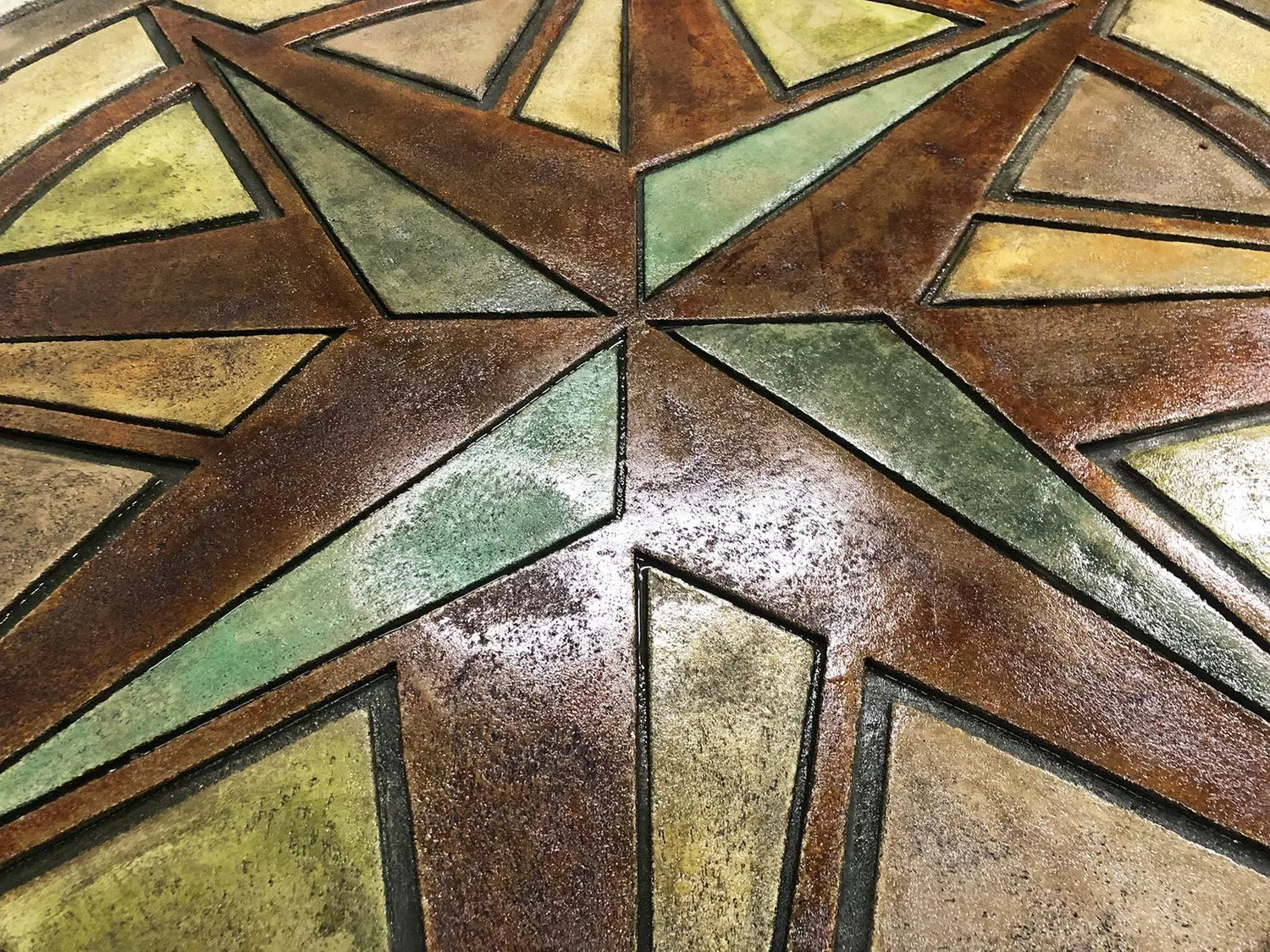 Concrete Accent Stamp Mat - 48" Compass Celestial North Star
