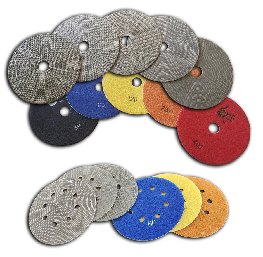 Diamond Sanding Pad Discs, ExpXT 5" Velcro Backed Electroplated