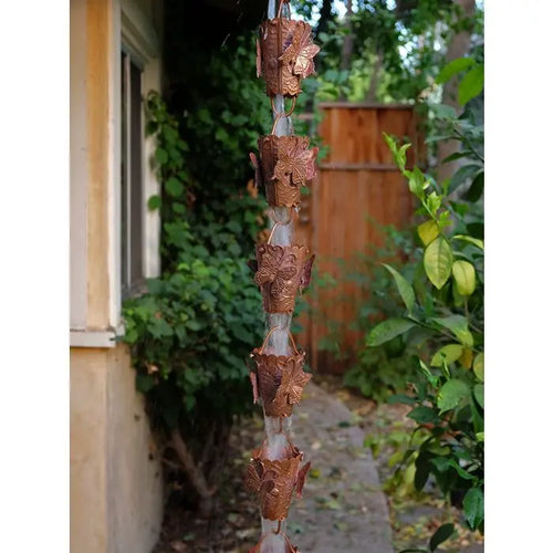 Rain Chain Butterfly Cups Pure Unfinished Copper