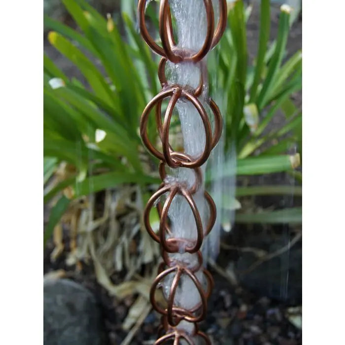 Rain Chain Triple Loops 2.5"- Copper