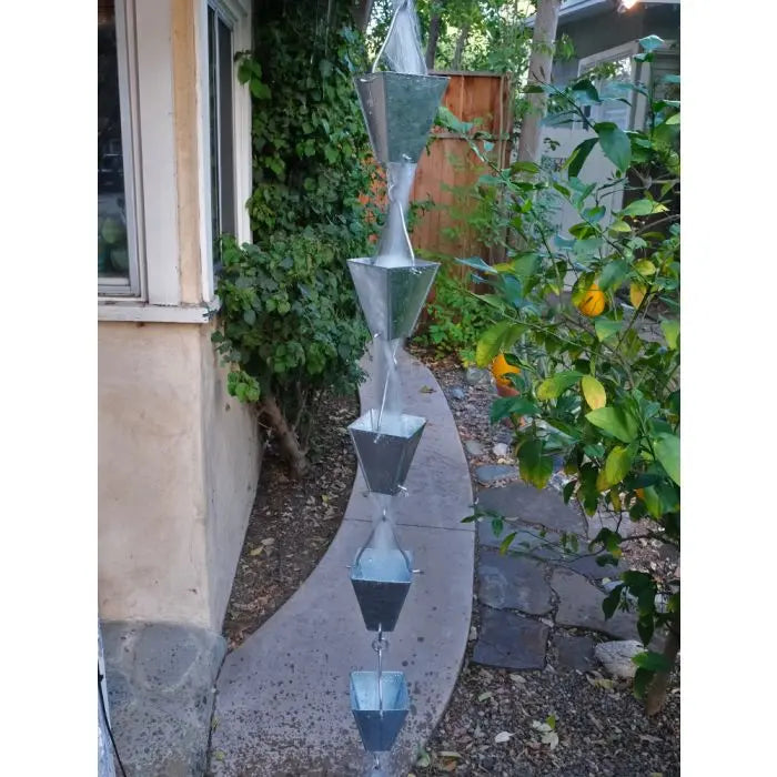 Rain Chains Square Tapered Cups-Aluminum