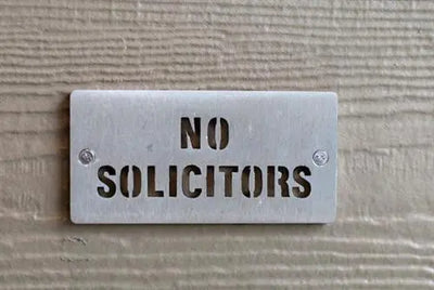 Stainless Steel NO SOLICITORS Sign
