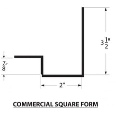 Concrete Countertop Forms - 3.5" Flat Square Commercial Bar