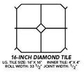 Concrete Paper Stencil - 16" Diamond Tile