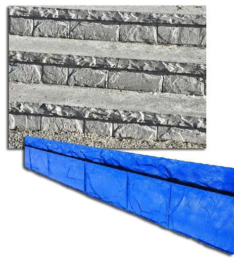 Concrete Step Insert Form Liner - 7.25" Cantilever Chiseled Slate