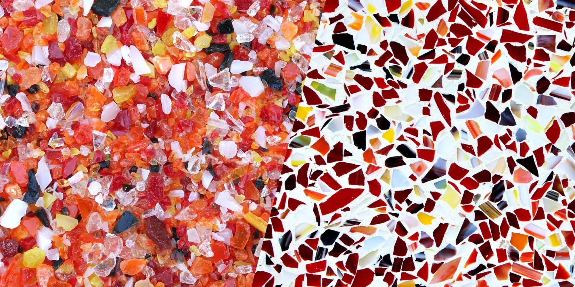 Decorative Crushed Aggregate for Concrete - Indian Corn Blend Glass