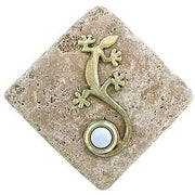 Gecko Accent with Doorbell Button on Stone