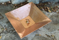 Hammered Copper Square Shallow Basin
