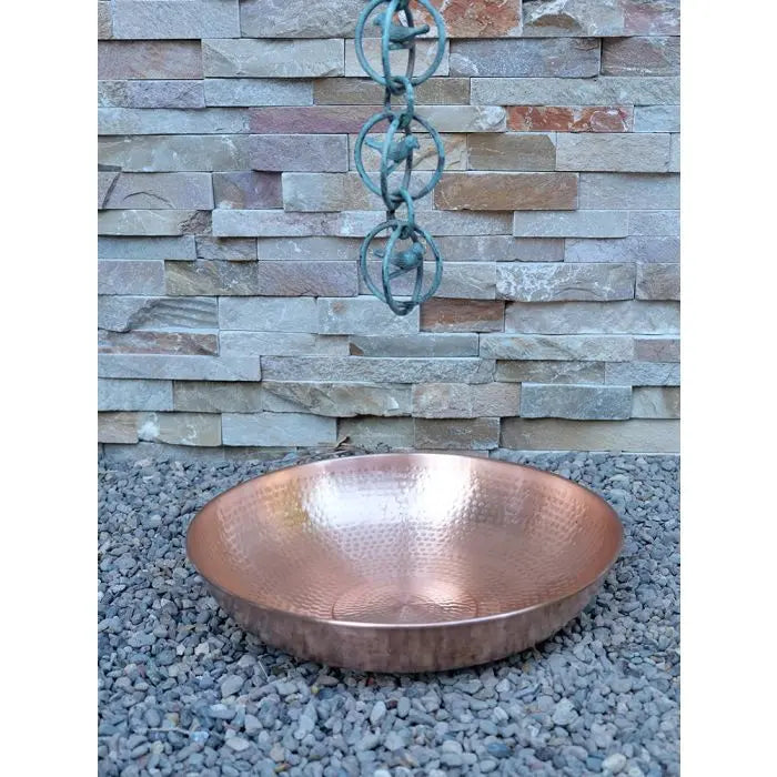 Hammered Shallow Basin Dish in Copper or Aluminum