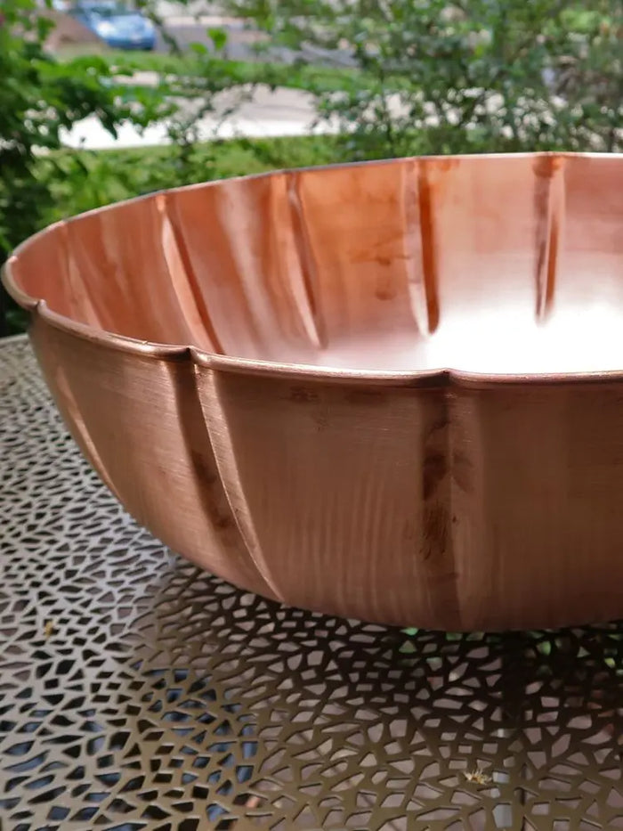 Copper Scallop Basin Pot for Rainchain or Bowl Container