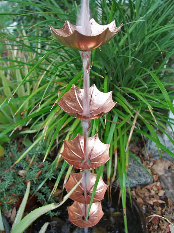 Rain Chain Copper Umbrella Cups