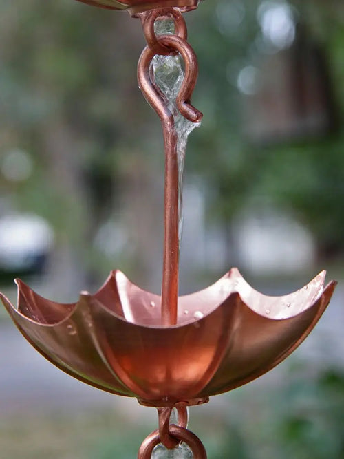 Rain Chain Copper Umbrella Cups