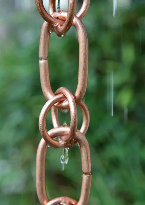 Rain Chain Link and Loop Rainchain- Copper