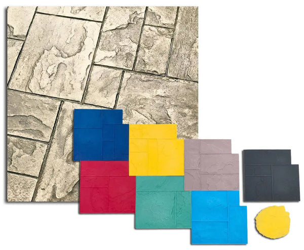 Concrete Stamp - Ashlar Ashler Notched Slate Rigid and Floppy Stamping Mats