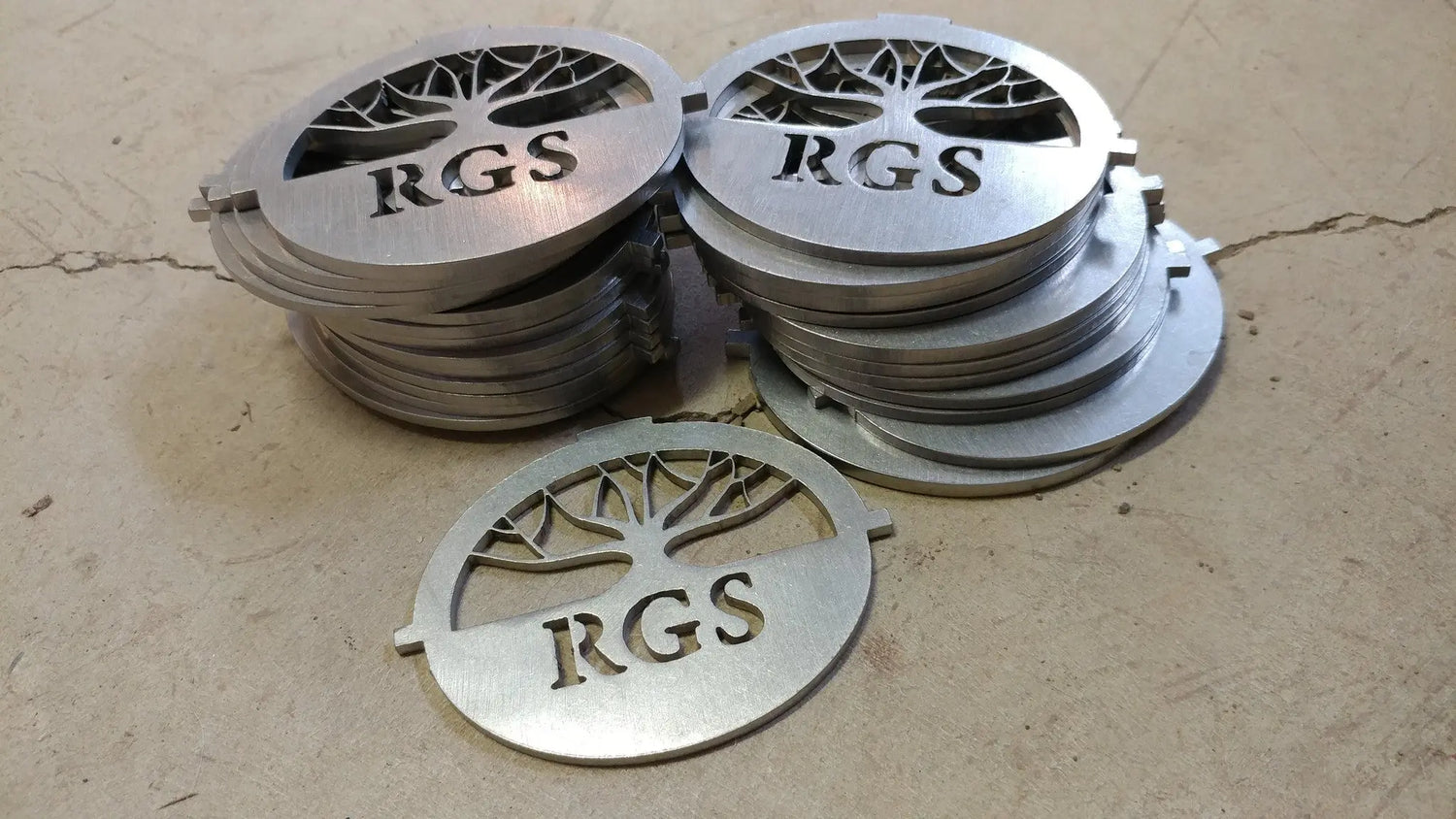 Stainless Steel Concrete Custom Logo Medallions